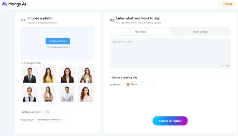 Come creare un avatar parlante da foto online gratuitamente - Mango Animate